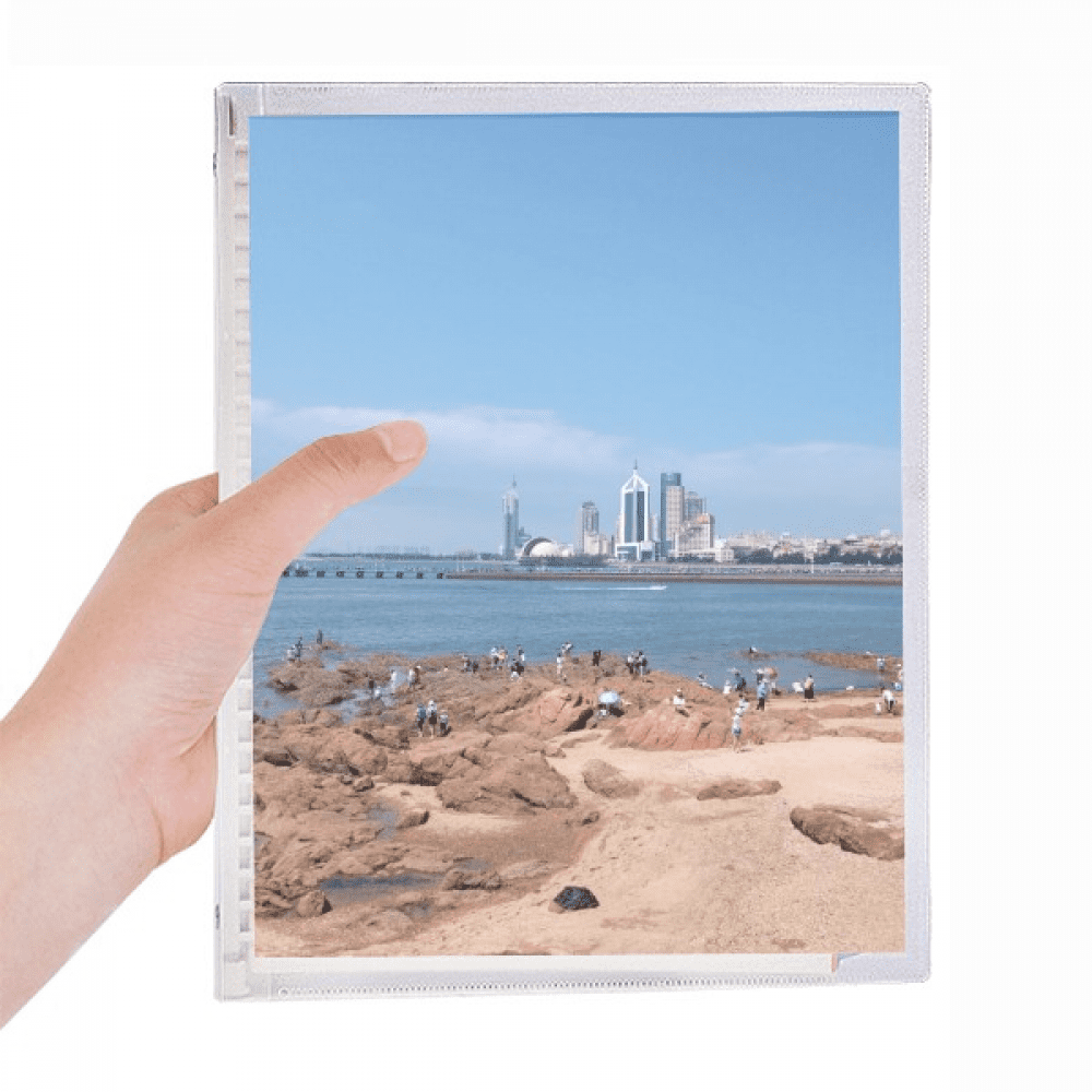 beach seaside crowd building notebook loose diary refillable journal ...