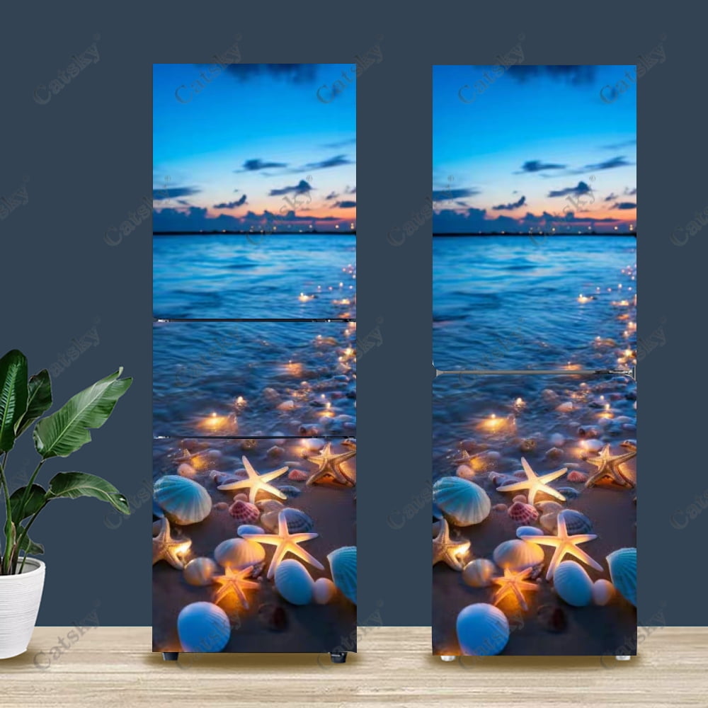 beach shells Refrigerator Sticker Home Decor Kitchen Mural DIY Wall ...