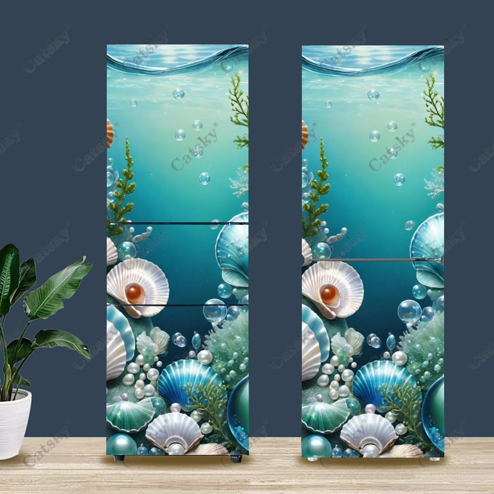beach shells Refrigerator Sticker Home Decor Kitchen Mural DIY Wall ...