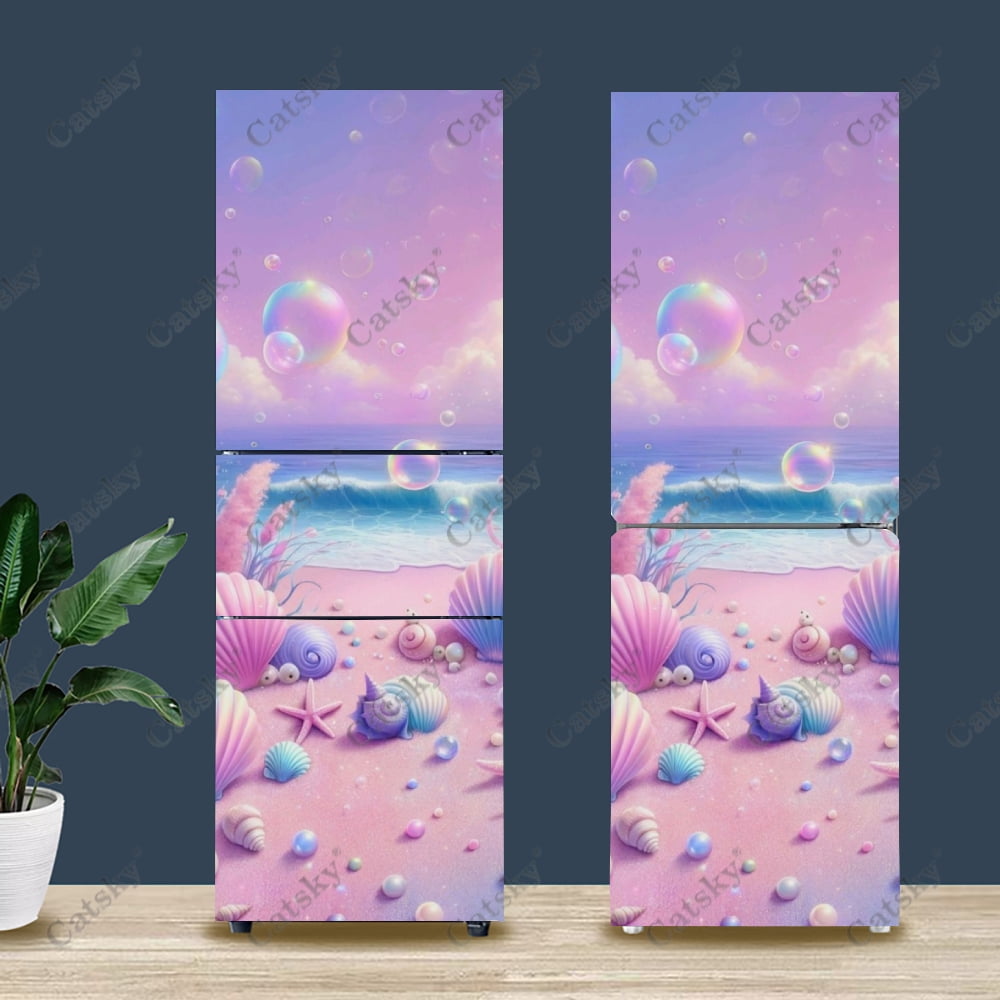 beach shells Refrigerator Sticker Home Decor Kitchen Mural DIY Wall ...