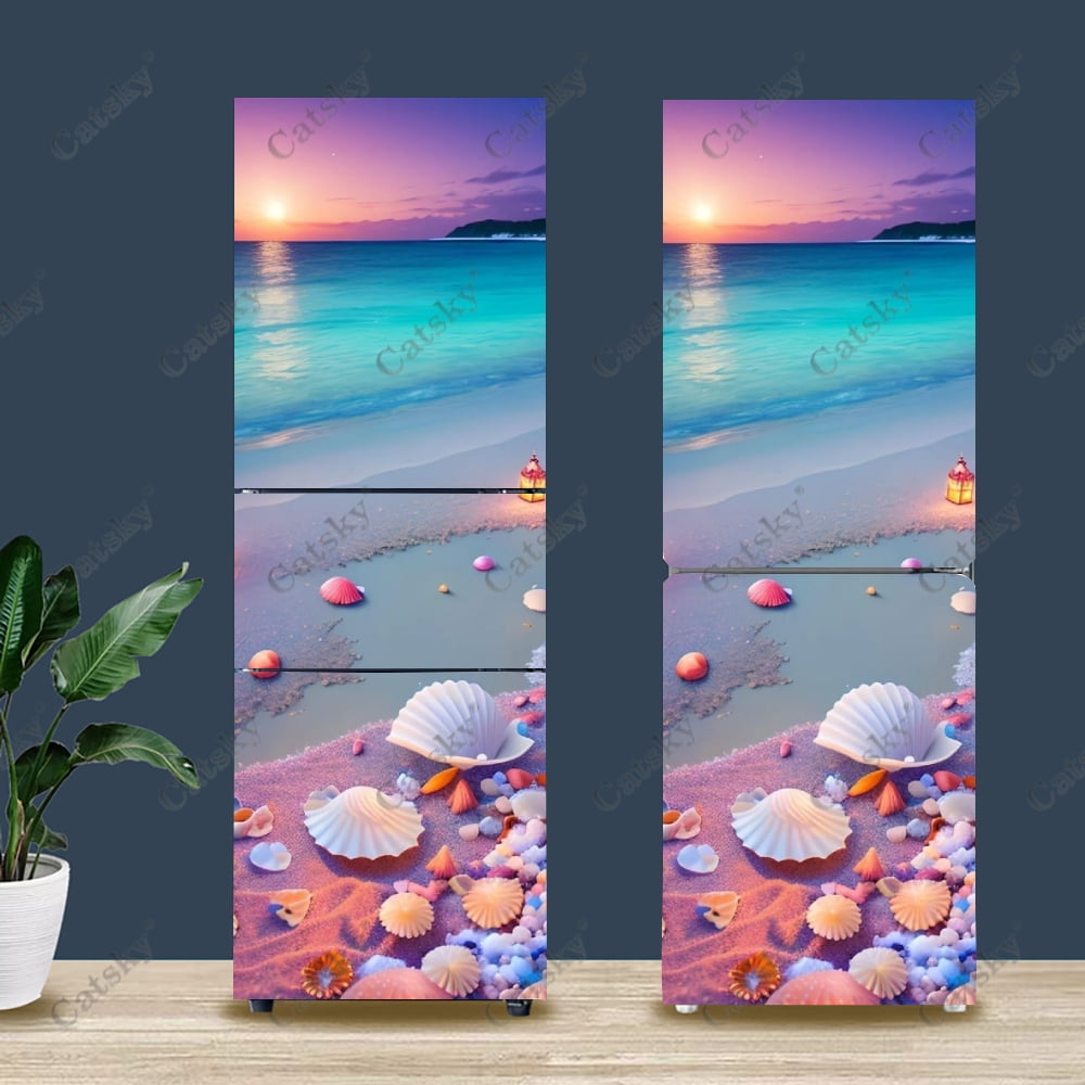 beach shells Refrigerator Sticker Home Decor Kitchen Mural DIY Wall ...