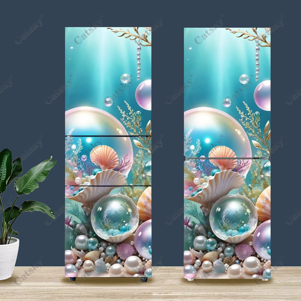 beach shells Refrigerator Sticker Home r Kitchen Mural DIY Wall Sticker ...