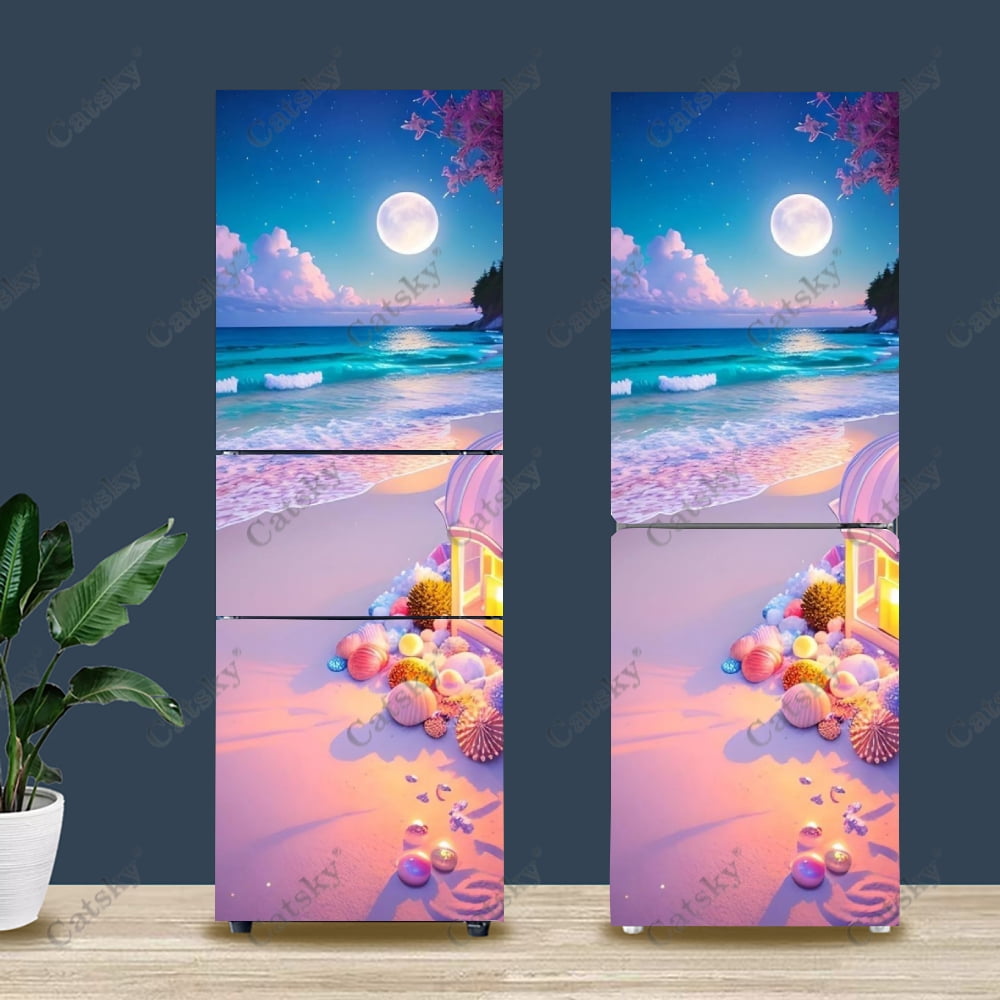 beach shells Refrigerator Sticker Home r Kitchen Mural DIY Wall Sticker ...
