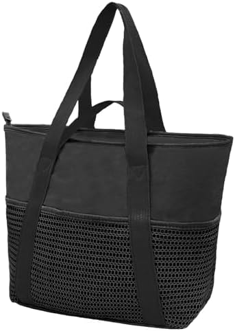 beach tote bag waterproof sandproof mesh swiming pool bag with zipper ...
