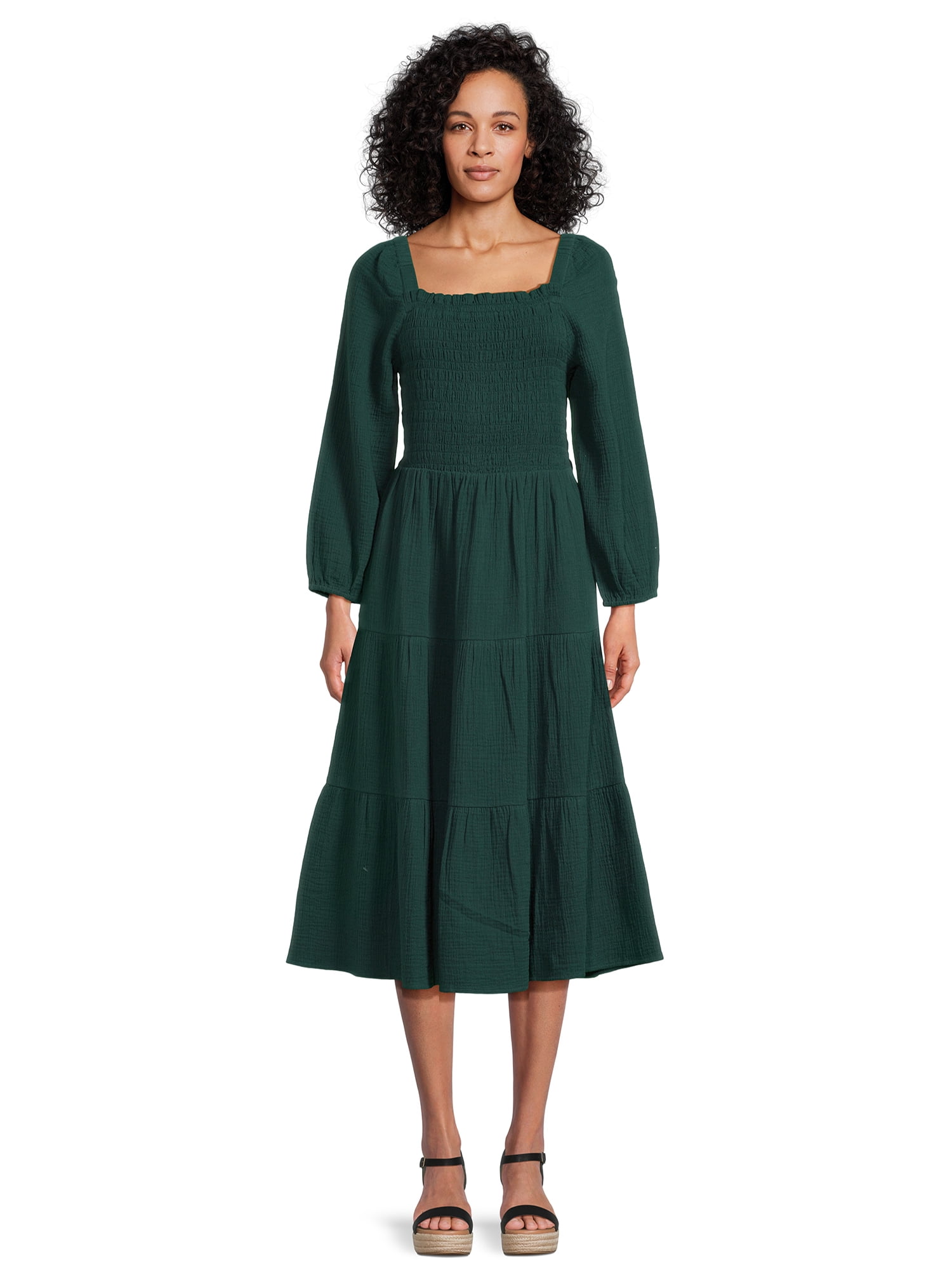 beachlunchlounge women's Cutout Back Smocked Midi Dress - 2XL - Walmart.com