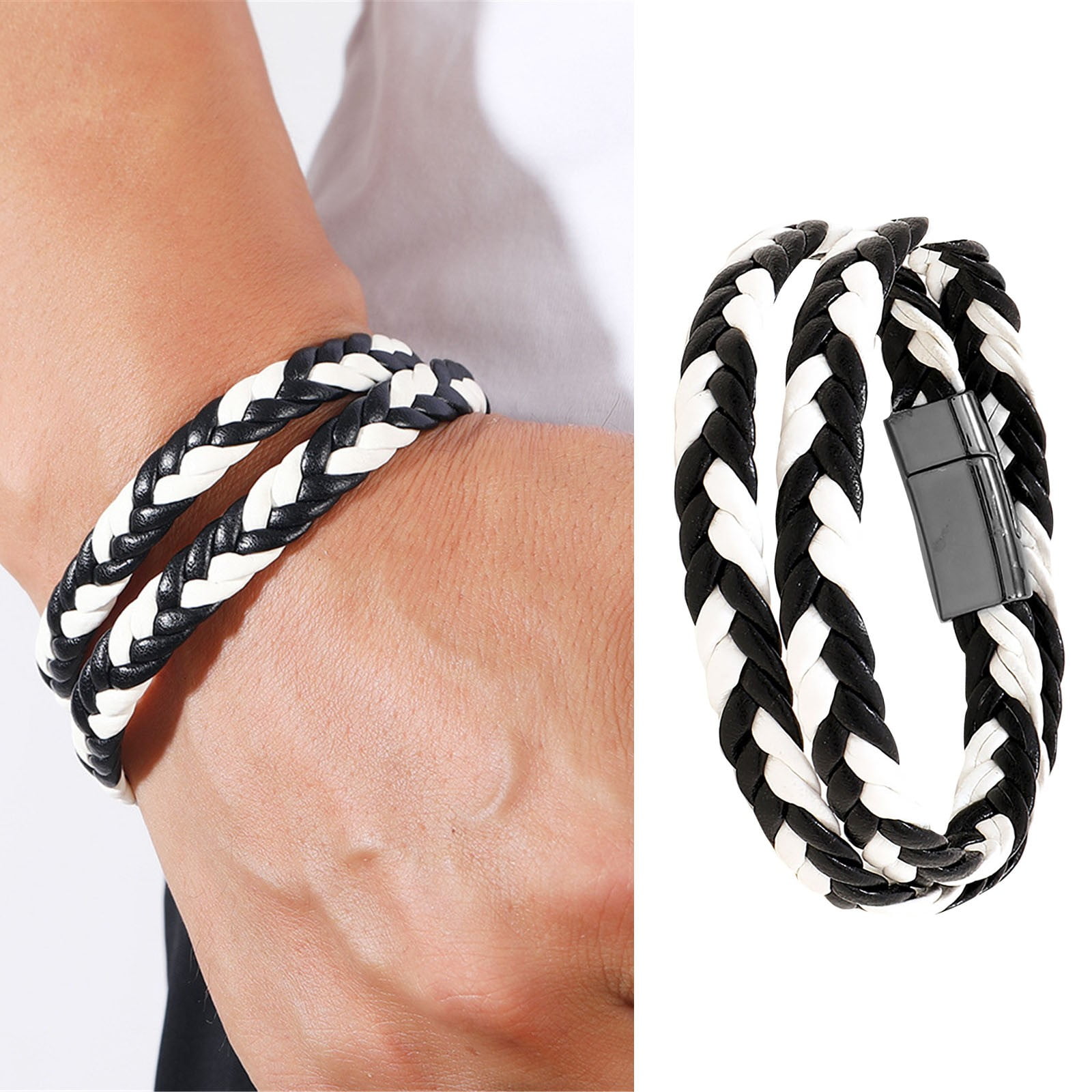 beads for bracelets Braided Bracelet Men's Bracelet with Clasp ...