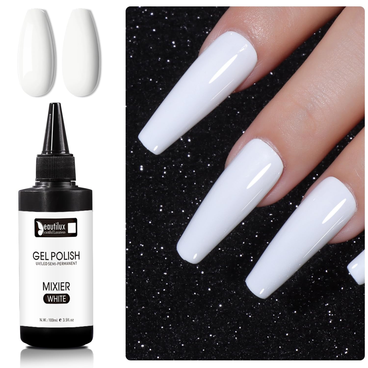 beautilux White Gel Nail Polish Winter Snow White Gel Polish Refill ...