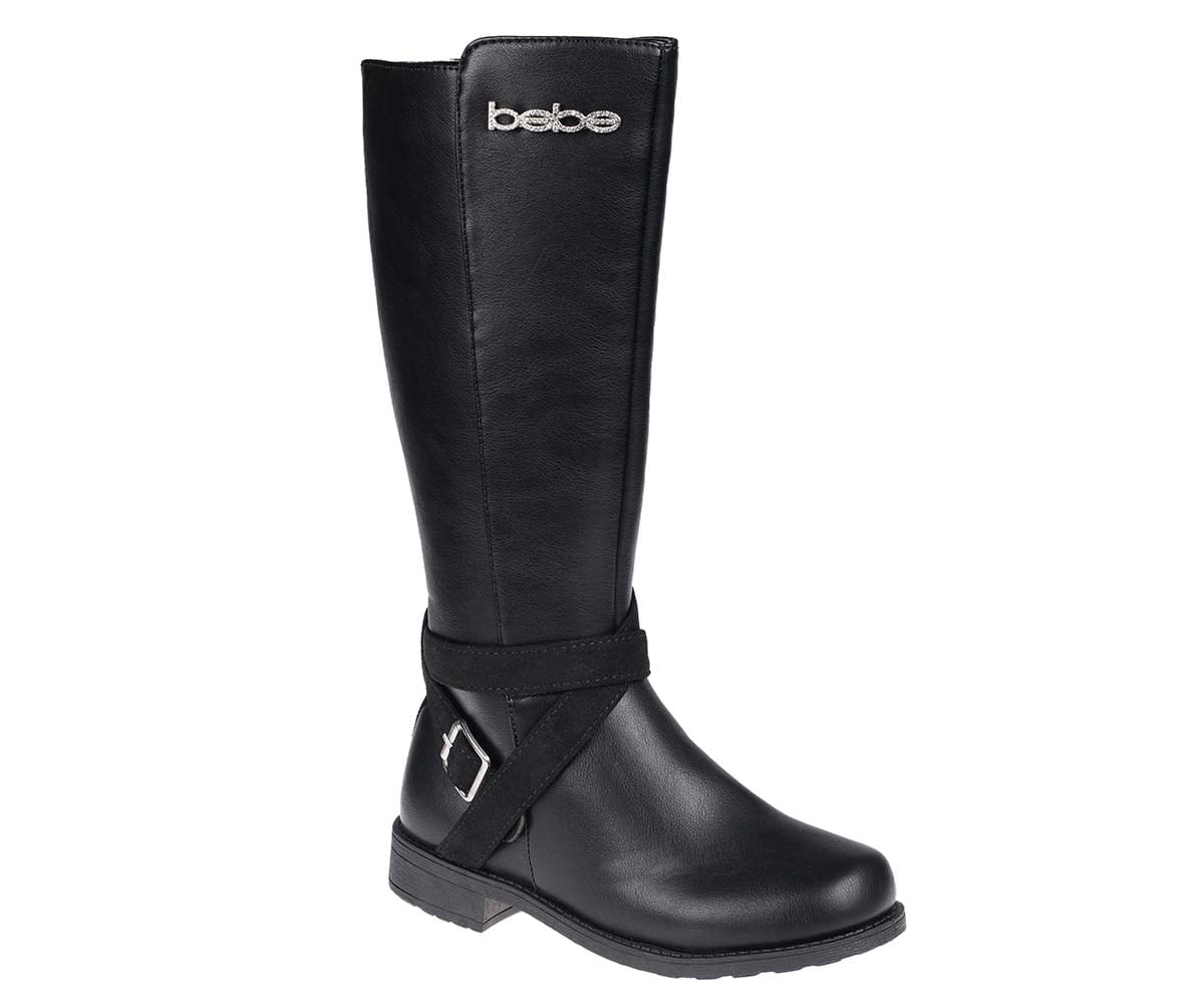bebe Comfortable Western Riding Combat Boots for Big Girls, Black ...