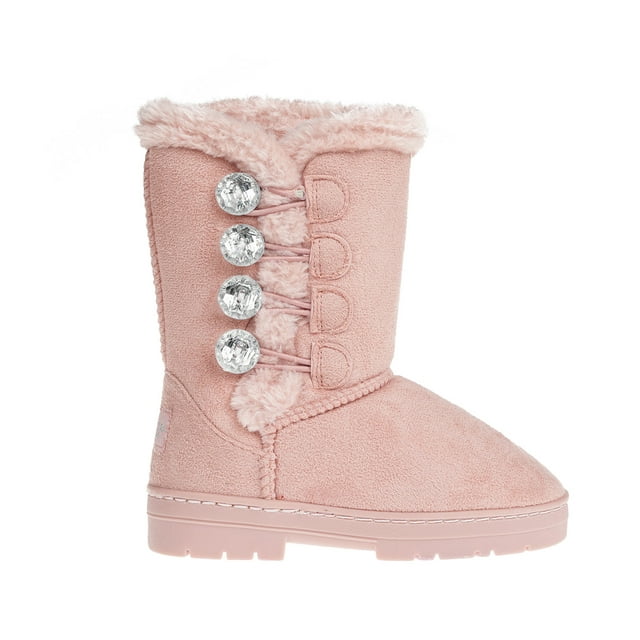 bebe Faux Fur Trendy Winter Boots for Little Girls, Size 11 - Walmart.com