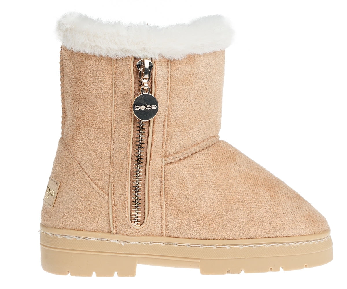 bebe Faux Fur Trendy Winter Boots for Little Girls, Size 2 - Walmart.com