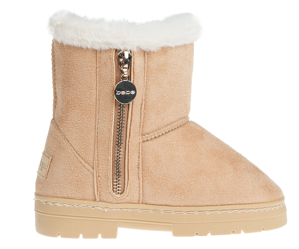 bebe Faux Fur Trendy Winter Boots for Little Girls, Size 2 - Walmart.com