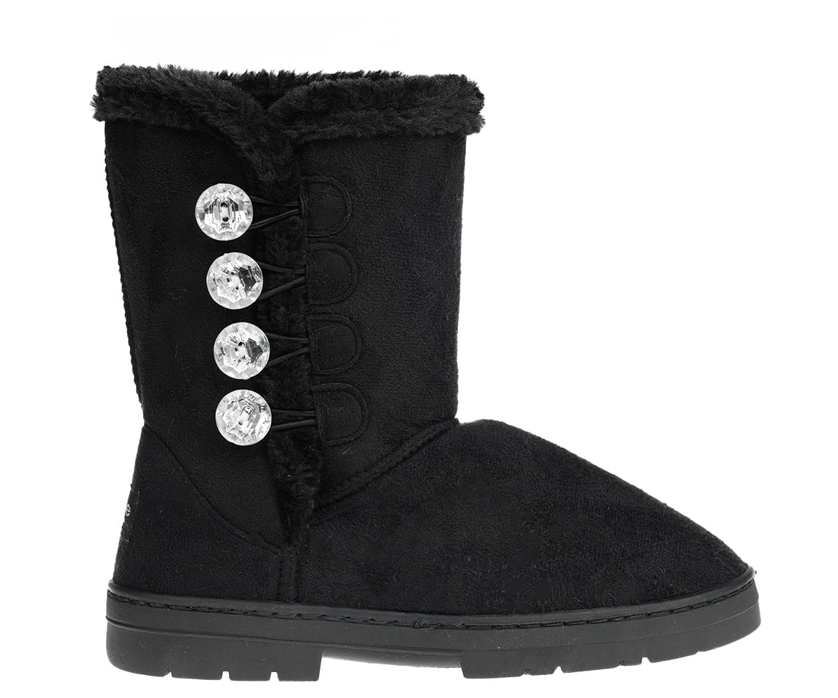 bebe Faux Fur Trendy Winter Boots for Little Girls, Size 3 - Walmart.com