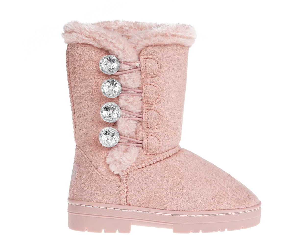 bebe Faux Fur Trendy Winter Boots for Little Girls, Size 3 - Walmart.com
