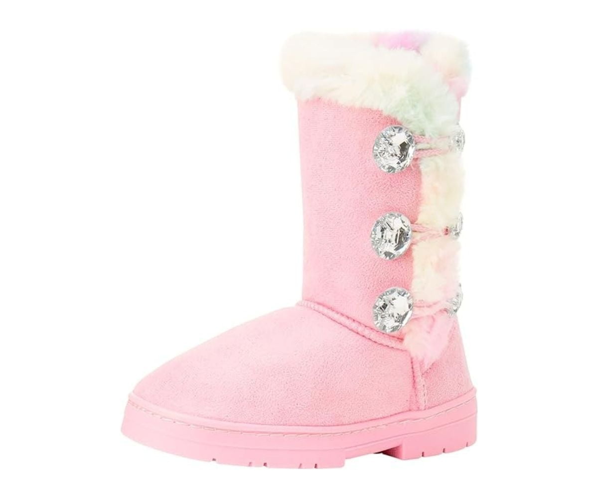 bebe Fur Cuffs Mid-Calf Warm Winter Boots for Toddler Girls, Size 5 ...