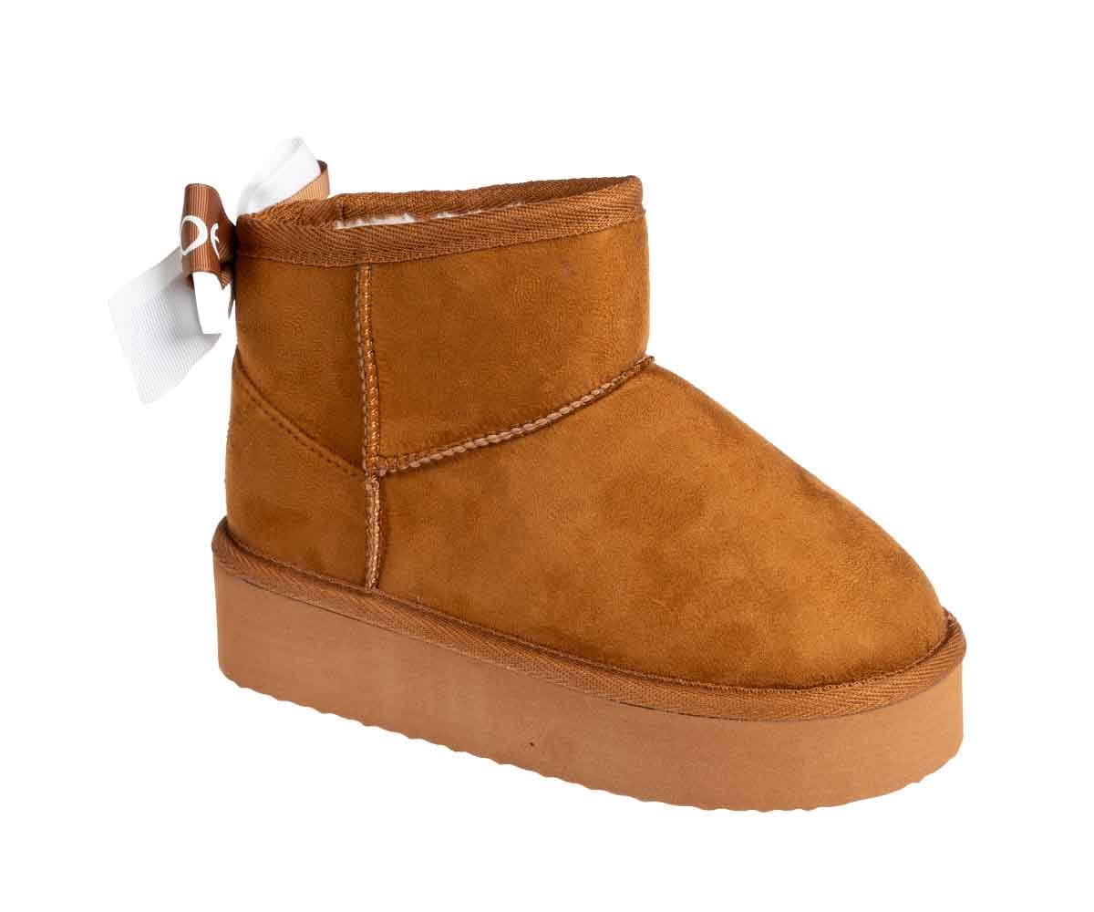 bebe Girl's Slanted Winter Boots with Bebe Bow, Cozy and Stylish Cold ...