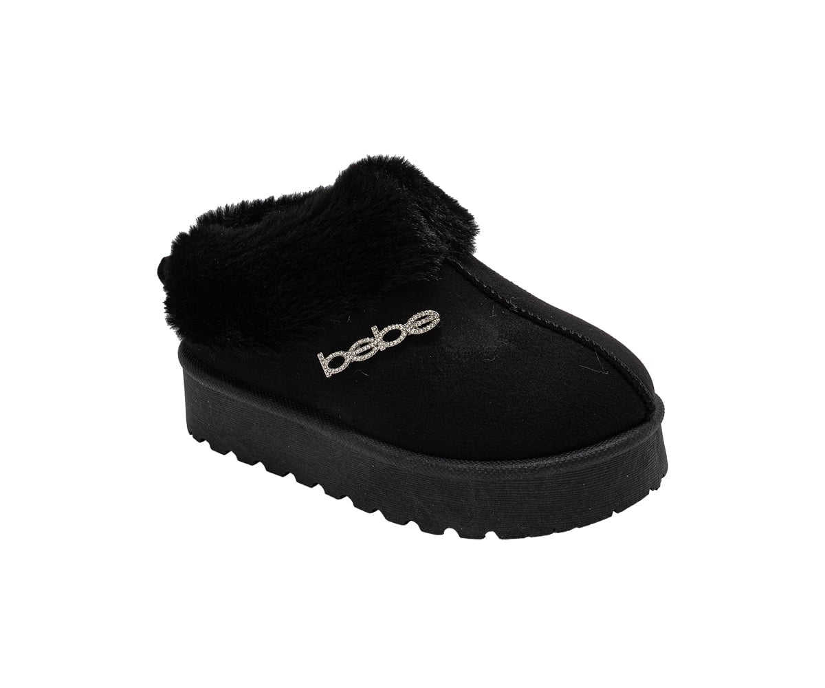 bebe Girls Slippers – Platform House Shoes with Faux Fur Lining, Cozy ...