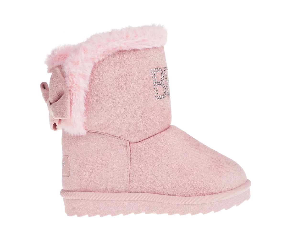 bebe Girls Snow Fur Shoes, Sherpa Lined Microsuede Winter Boots, Non ...