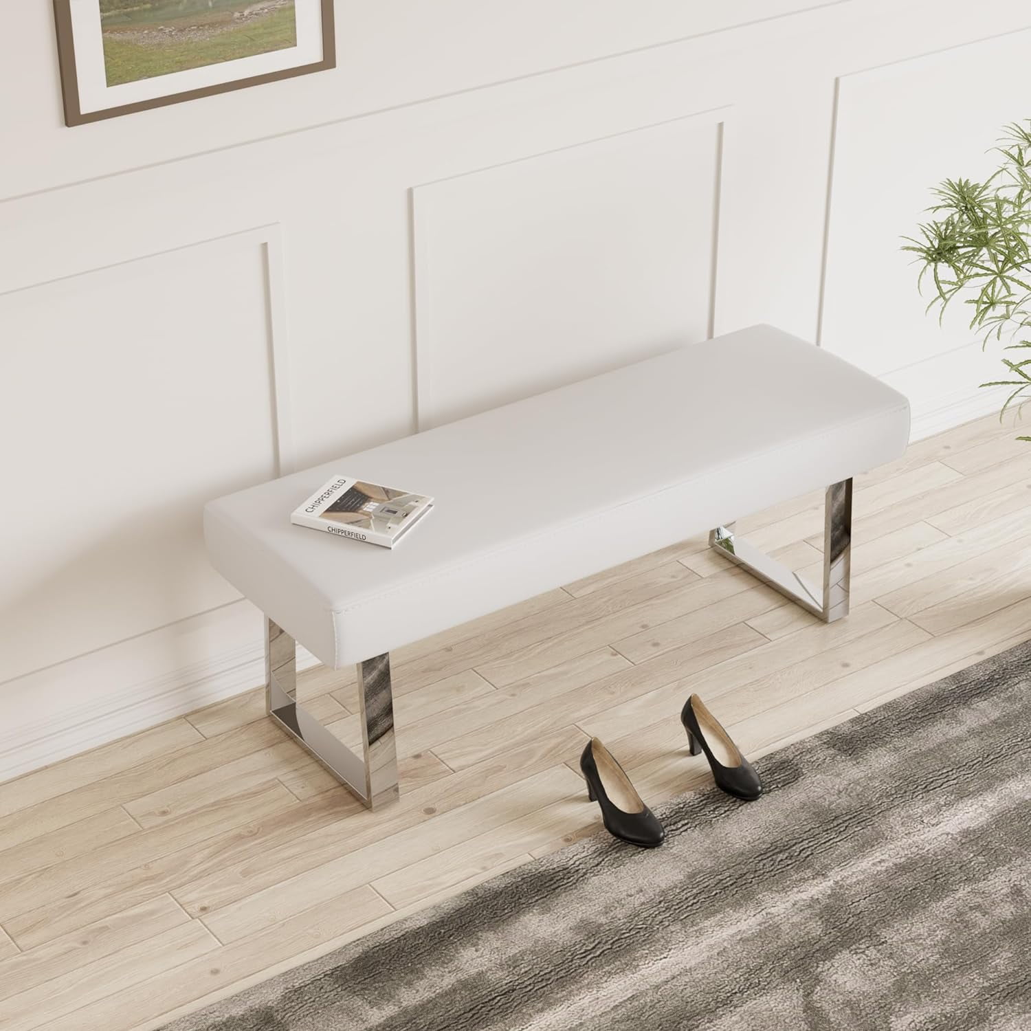Bedroom Bench Bed end upholstered Bench Indoor Corner Small Bench, with ...