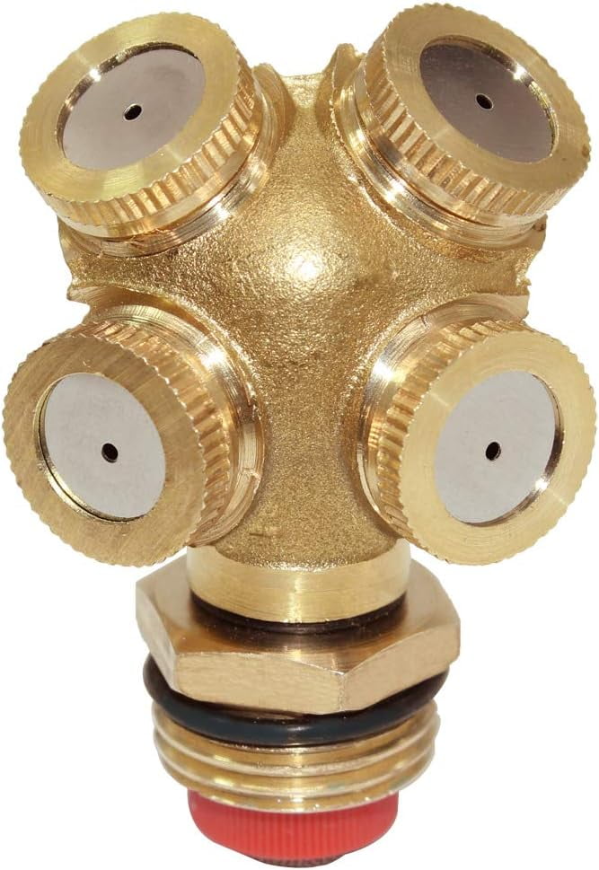 beduan Sprinkler Mister Head 1/2" NPT Brass 4 Holes Garden Hose ...