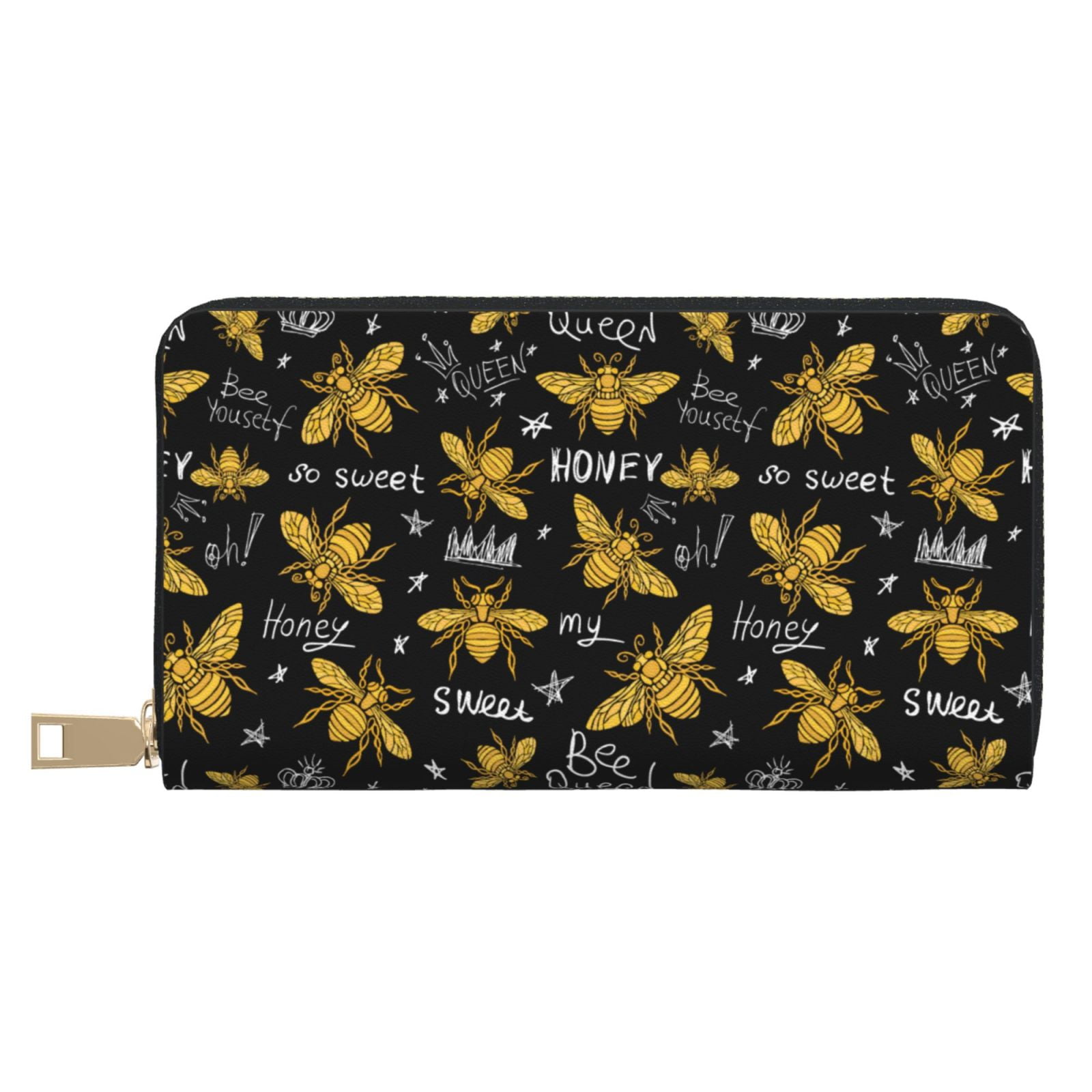 bee golden sweet cool black Wallet Women, Leather Bifold Multi Card ...