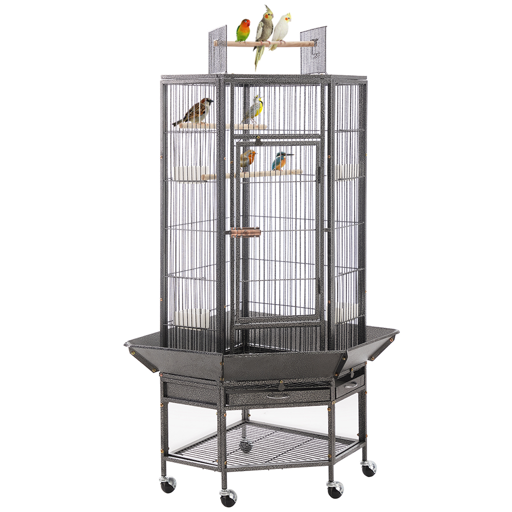beeNbkks EV1053 54 in. Large Corner Bird Cage with Play Top - Walmart.com
