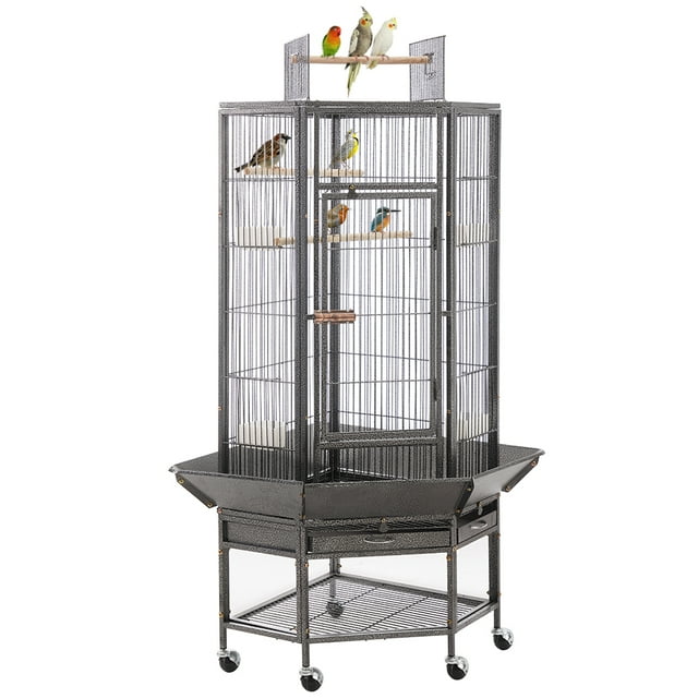 beeNbkks Bird Cage Play Top, 54’’ Large Corner Bird Cages with Stand ...