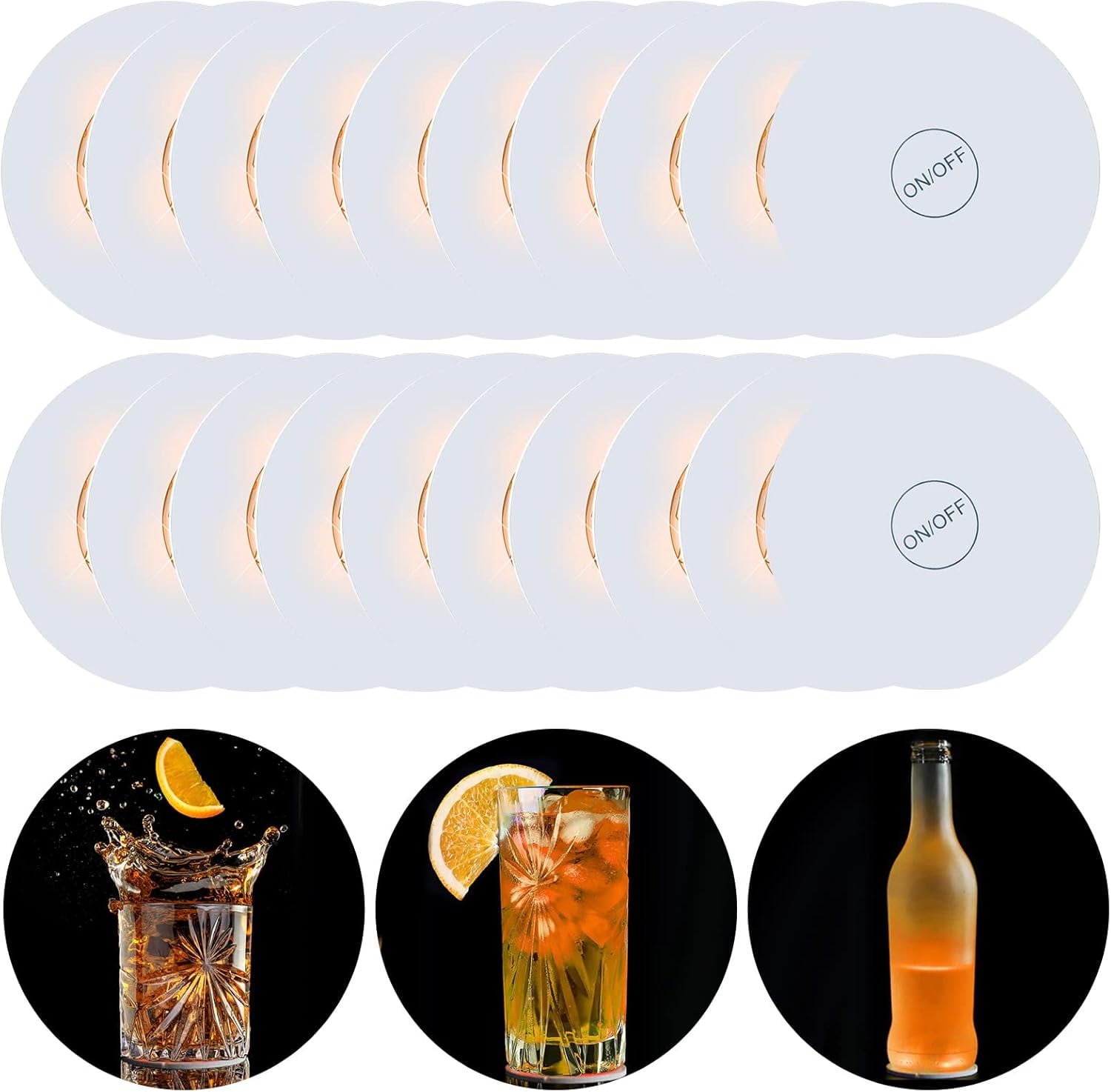 beer coaster 20 Pack Light Up Coasters Champagne Coasters LED Car ...