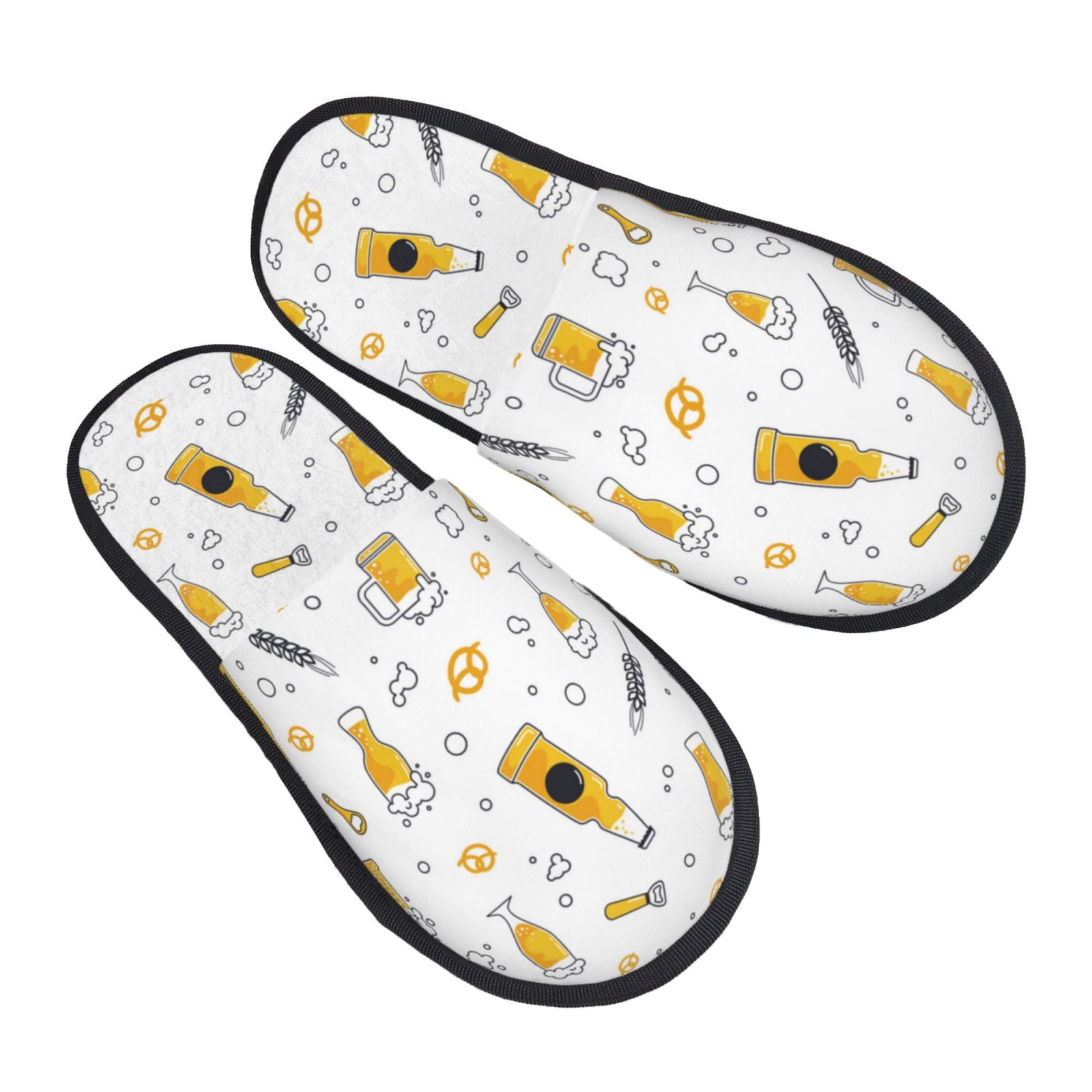 beer glass House Slippers for Women Indoor, Fuzzy Warm Women's Slippers ...