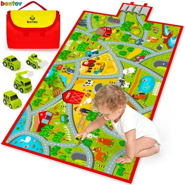 Delta Children Kids Extra Large Road Map Activity Rug, 6’6" L x 4’6" W ...