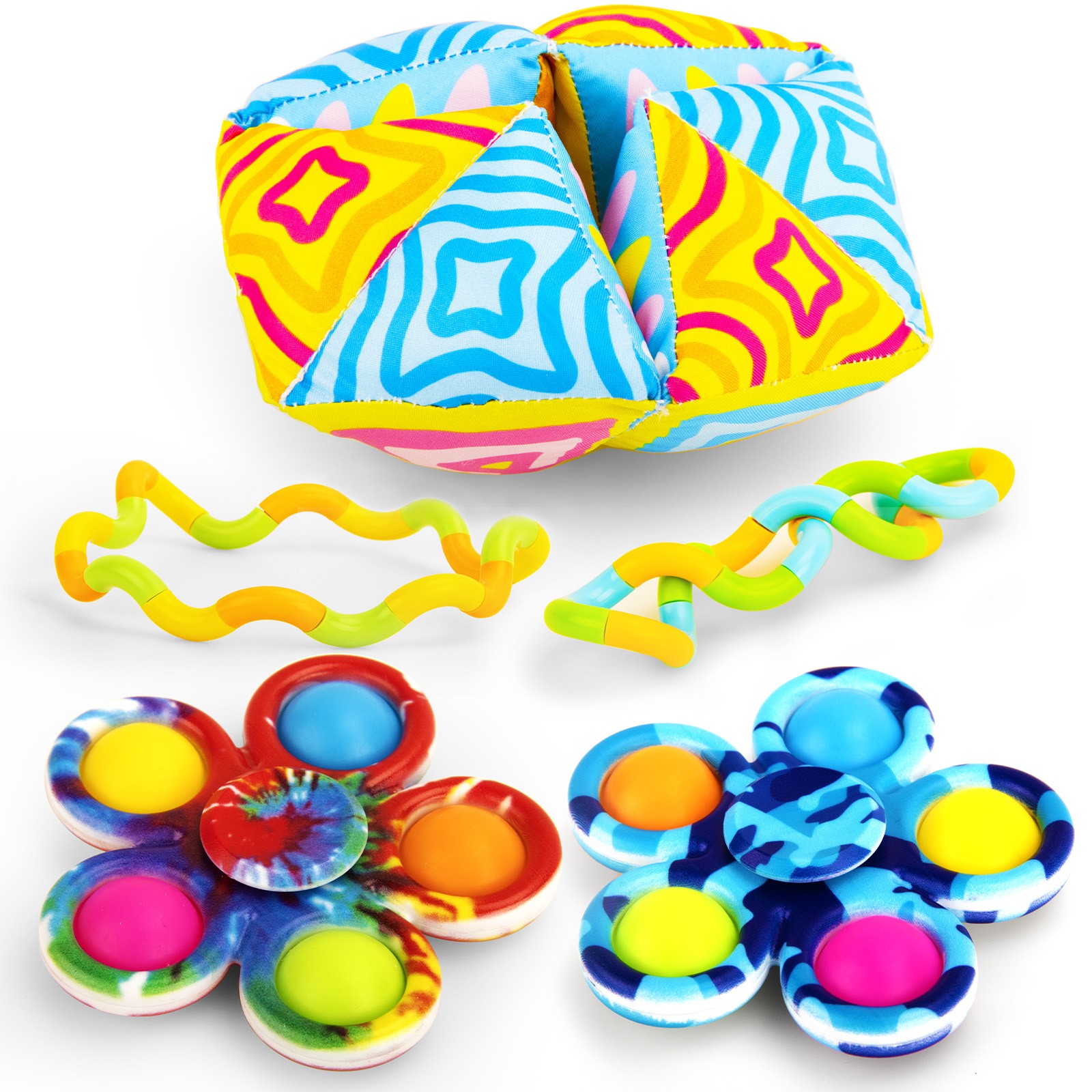 Sioweci Colorful Bean Fidget Spinner Toy 2-In-1 Rotating Bean Cube Gyro ...