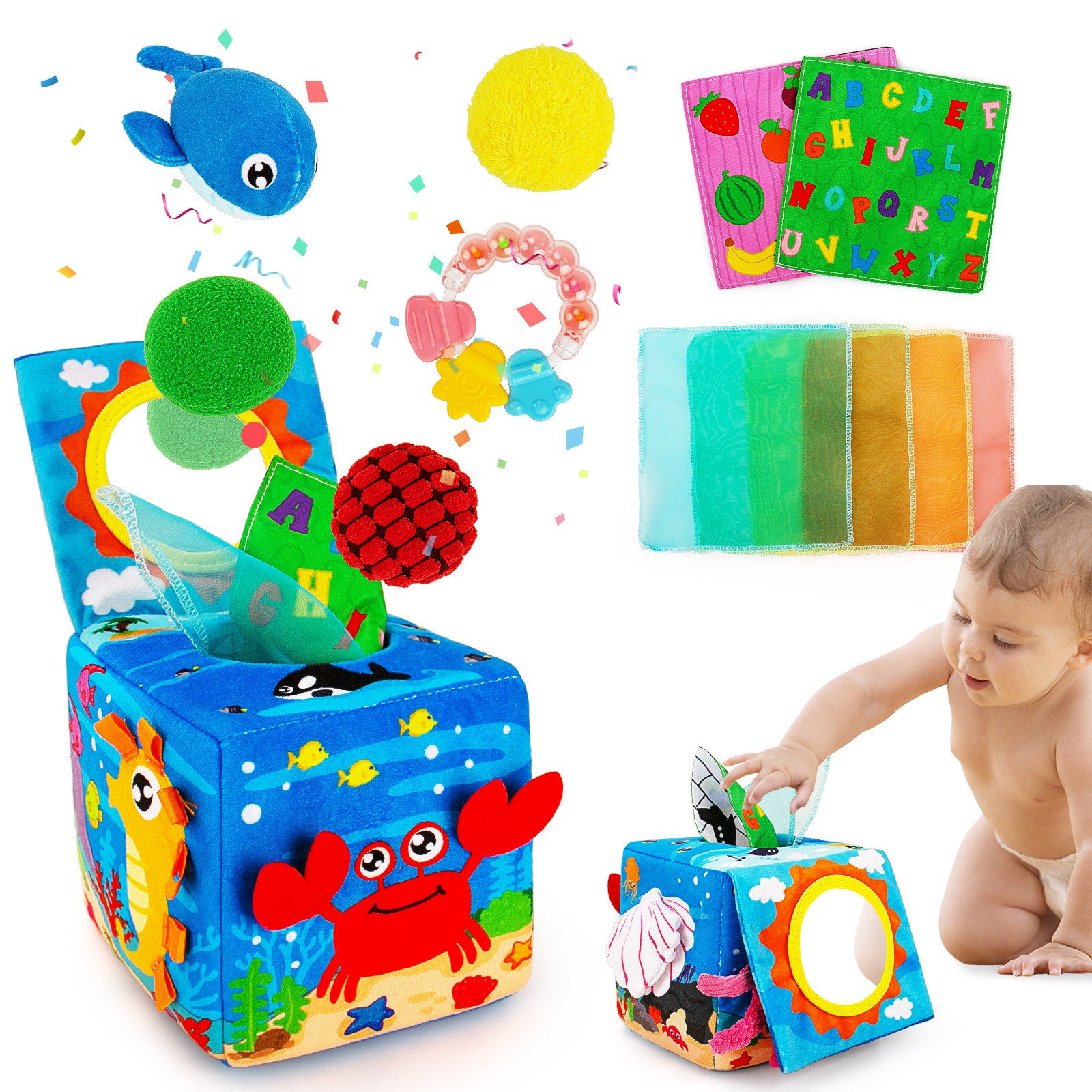 Creative Kids Sensory Pull Along Toddler Infant Baby Tissue Box ...