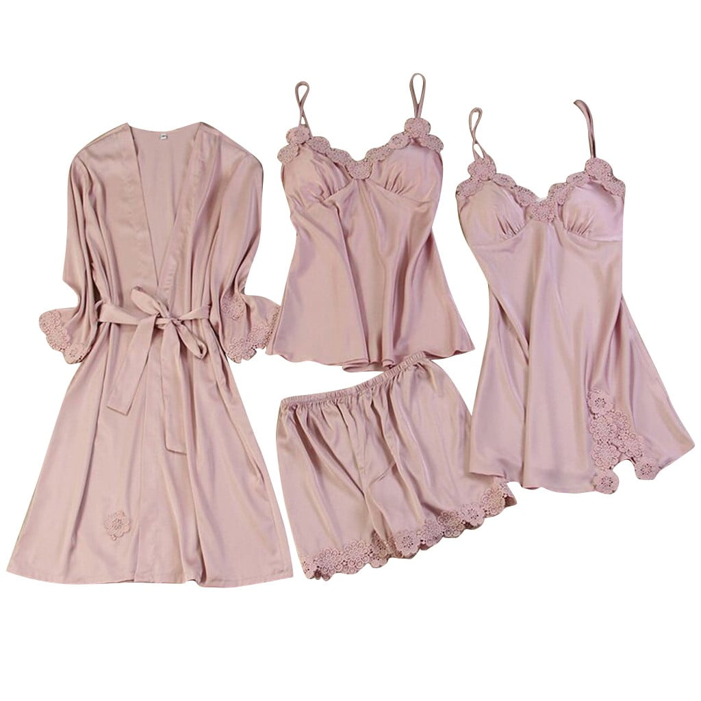 beishanbush Clothing 2025 Intimates Under $10 Satin Silk Pajamas Women ...