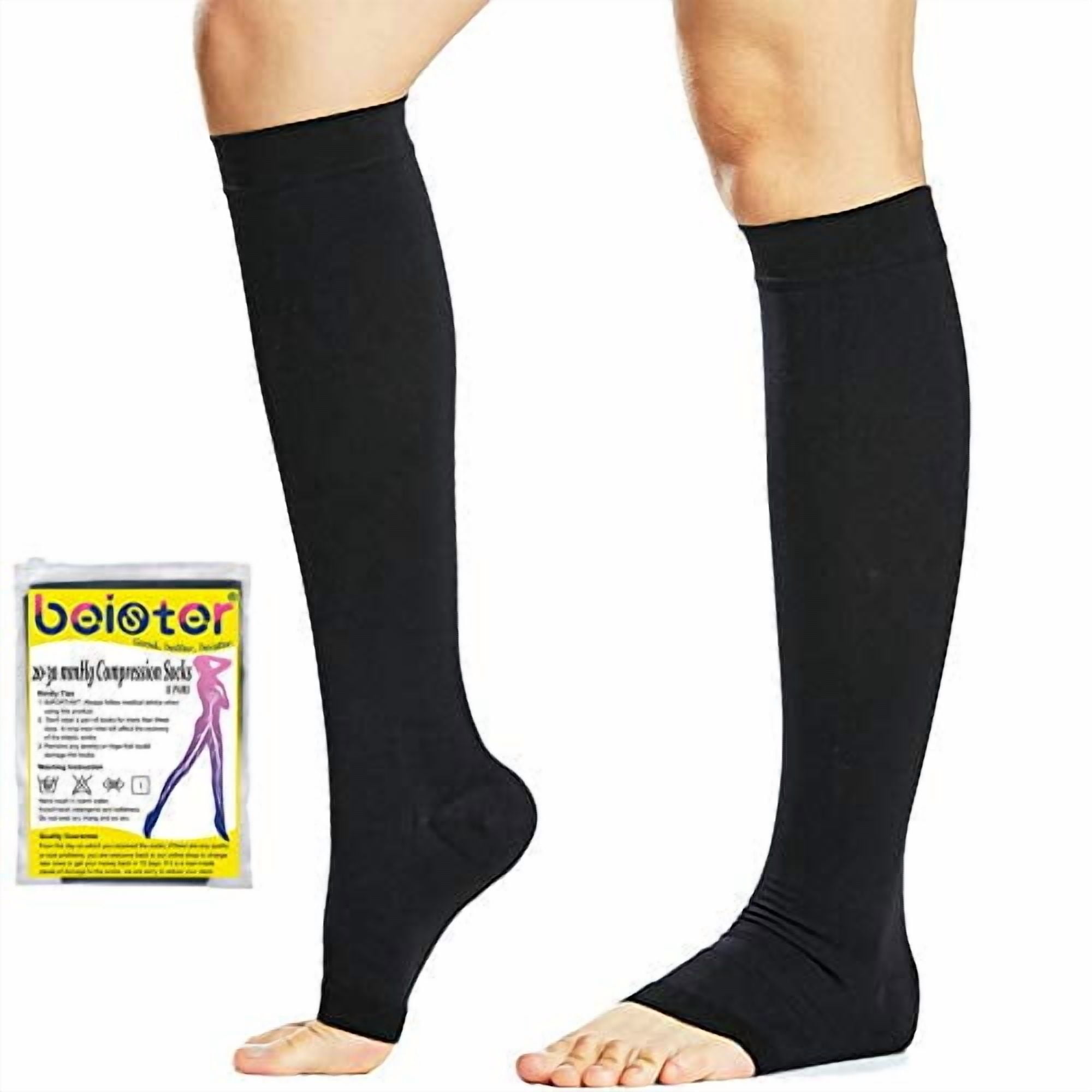 beister Open Toe Compression Socks 20-30mmHg - Medical Anti-Embolism ...