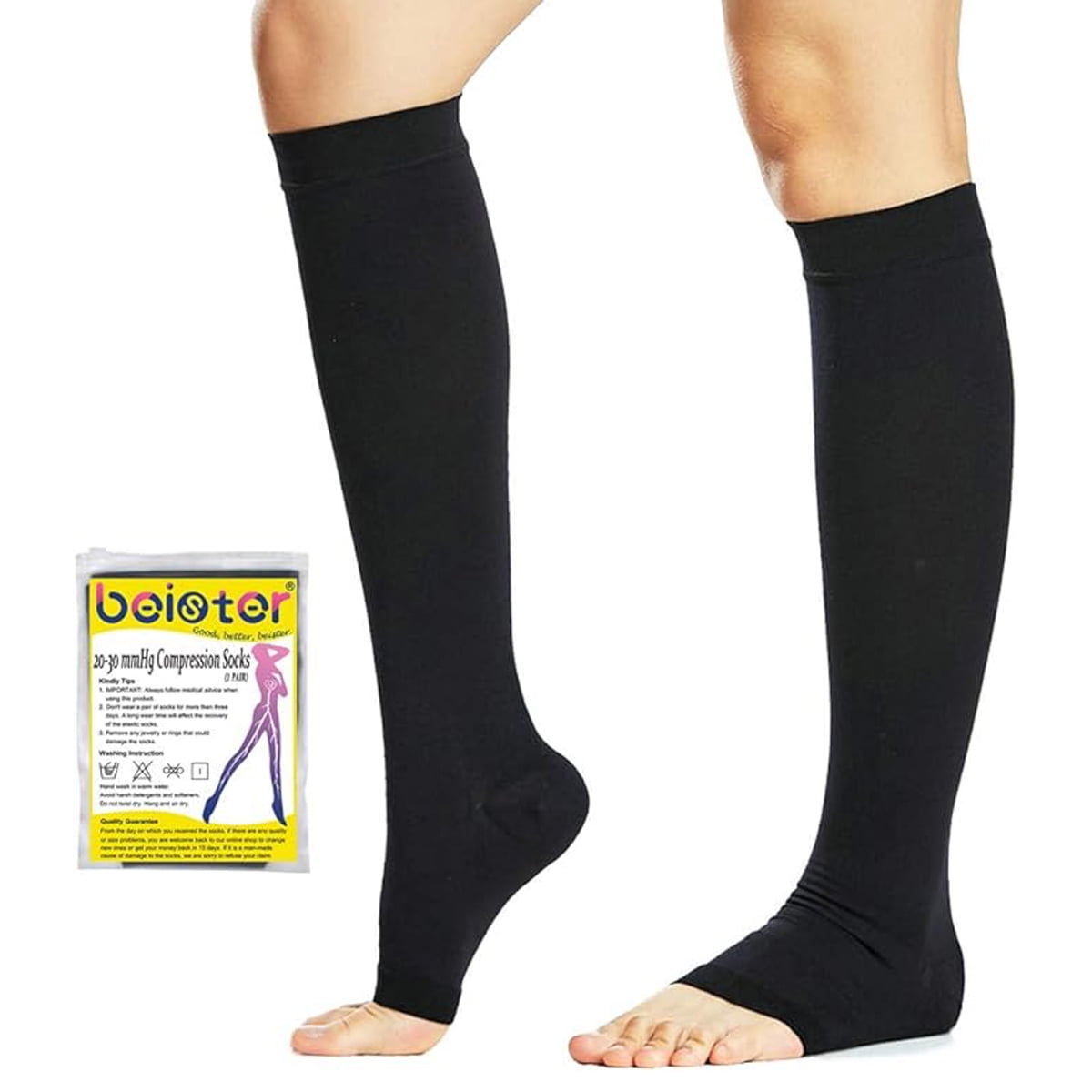 beister Anti-Embolism Compression Socks, Knee-High Athletic, 20-30mmHg ...