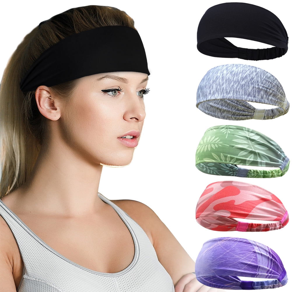 beister Sports Headbands for Men & Women (5 Pack), Moisture Wicking ...