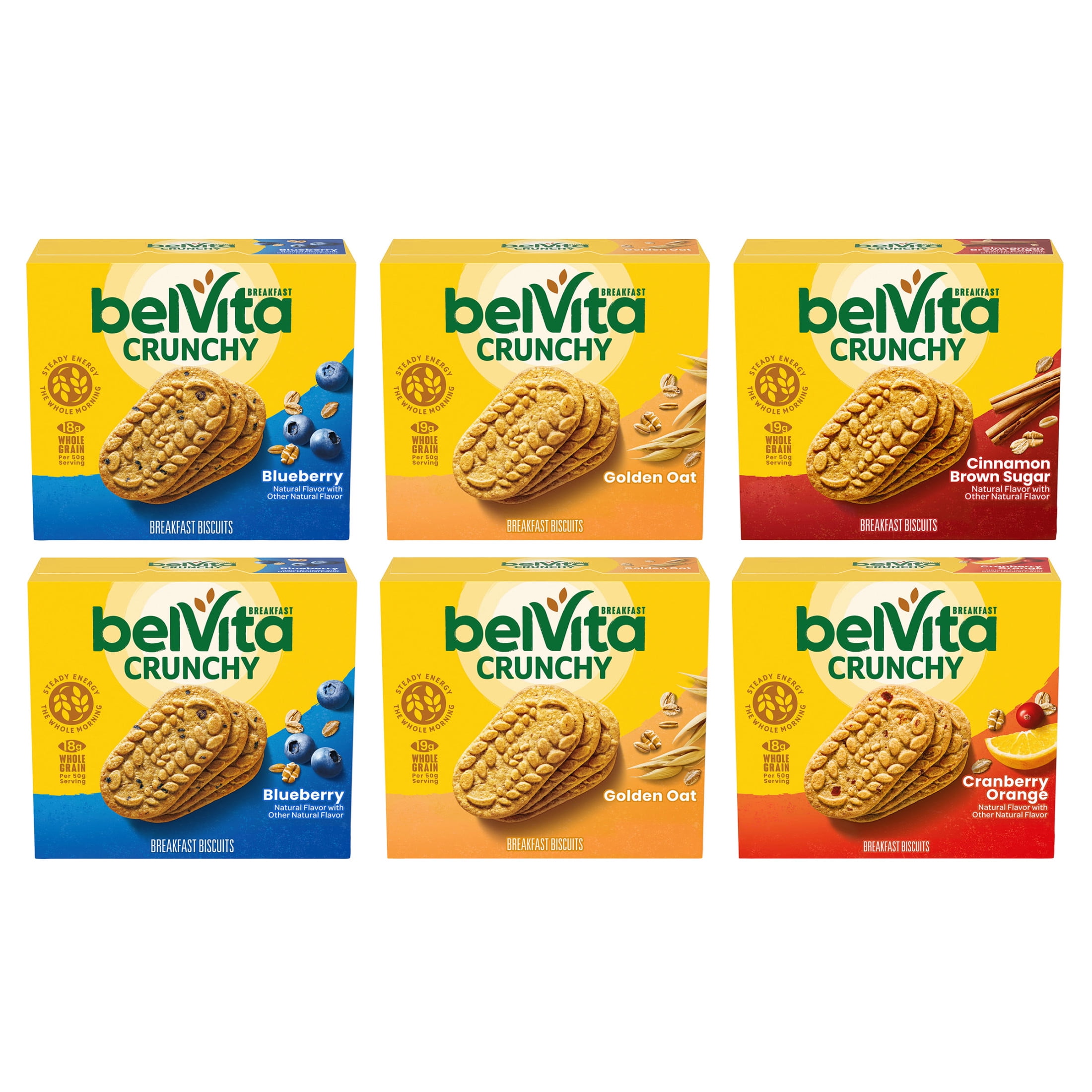belVita Breakfast Bars Biscuits Variety Pack, 4 Flavors, 6 Boxes (30 ...
