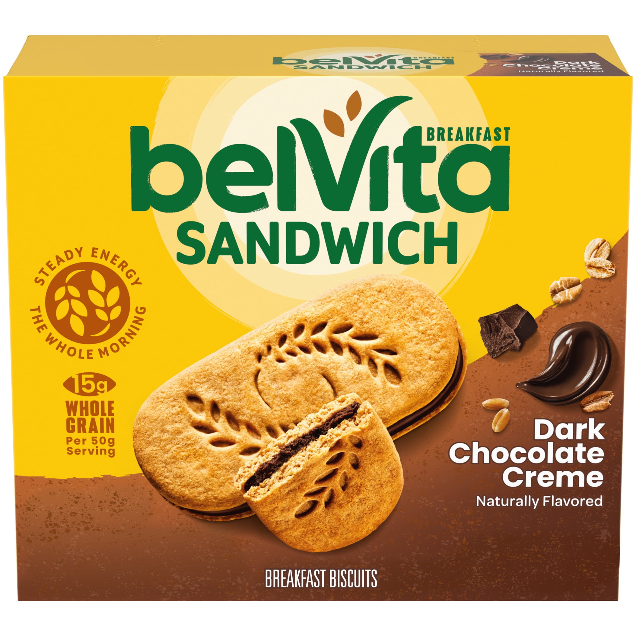 belVita Breakfast Bar Biscuit Sandwiches Dark Chocolate Creme, 5 Packs ...