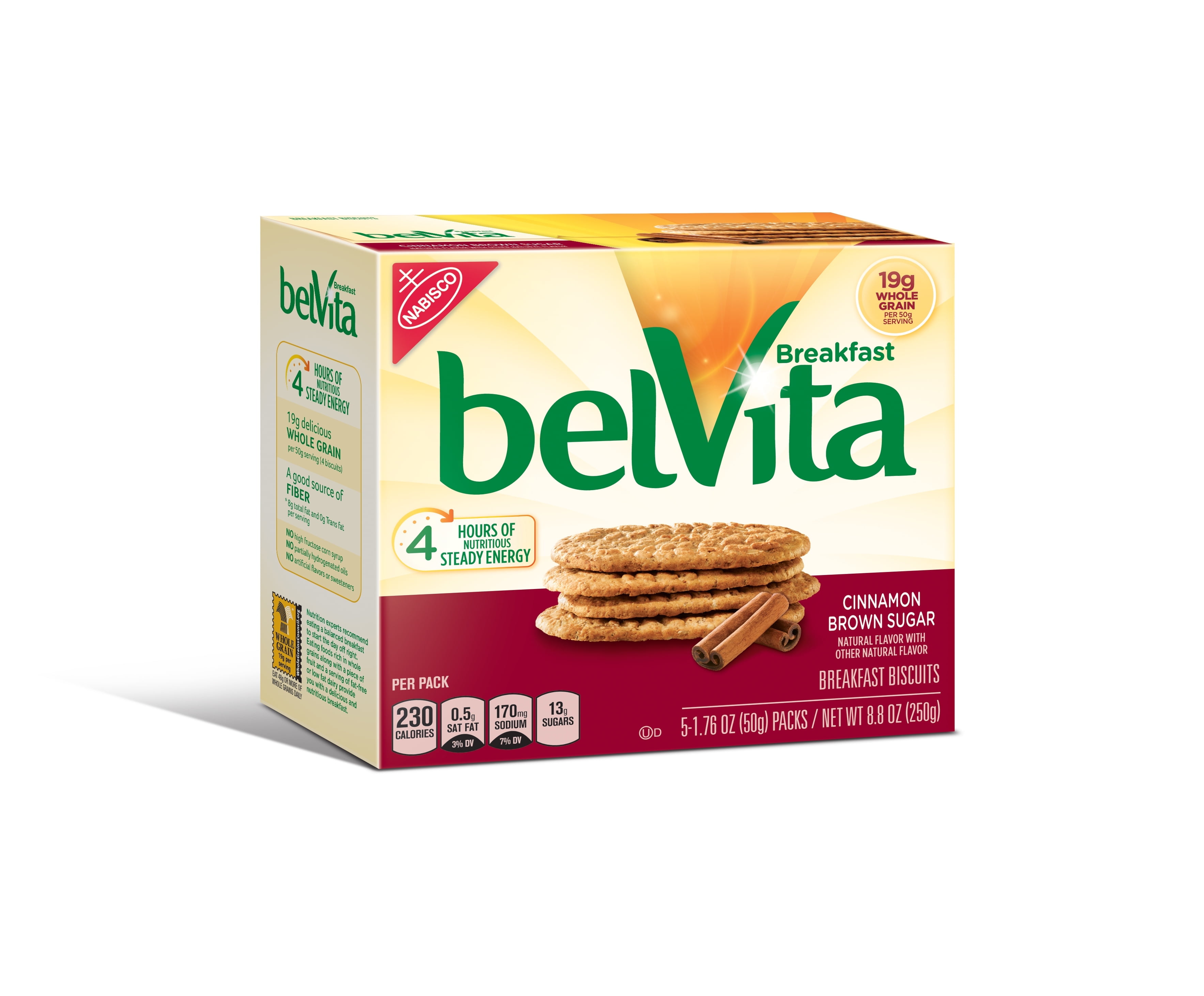 belVita Cinnamon Brown Sugar Breakfast Biscuits, 5 Packs (4 Biscuits ...