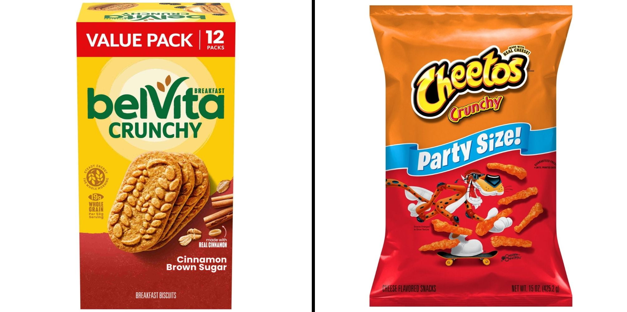 belVita Cinnamon Brown Sugar Breakfast Biscuits & Cheetos Crunchy ...