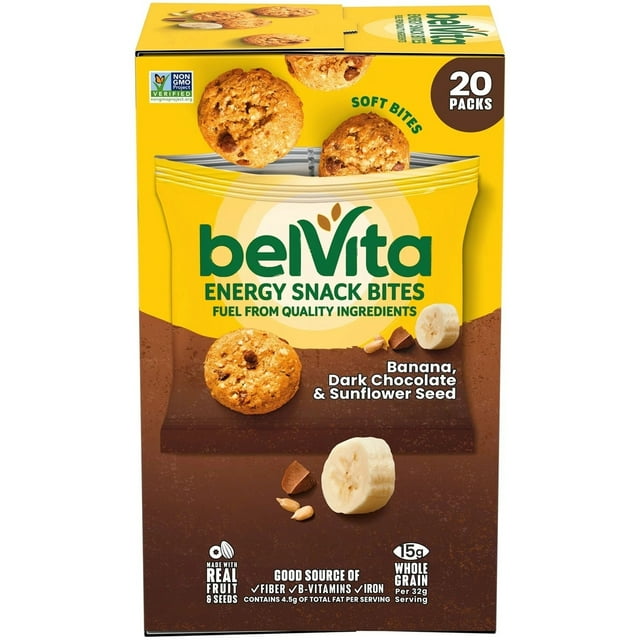 belVita Energy Snack Bites, Chocolate, 1.1 Ounce (Pack of 20) - Walmart.com