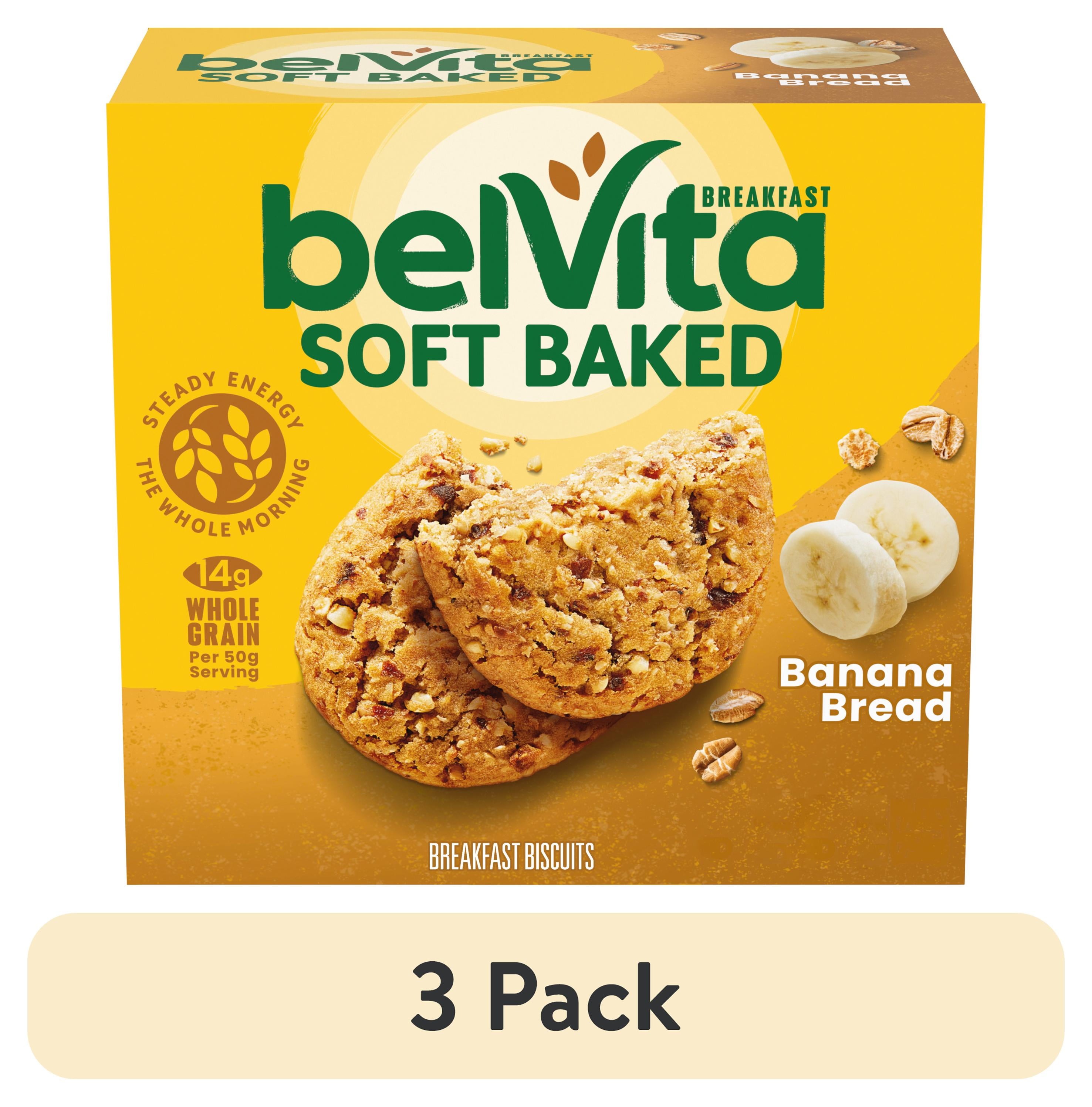 (3 pack) belVita Soft Baked Banana Bread Breakfast Biscuits, Breakfast ...