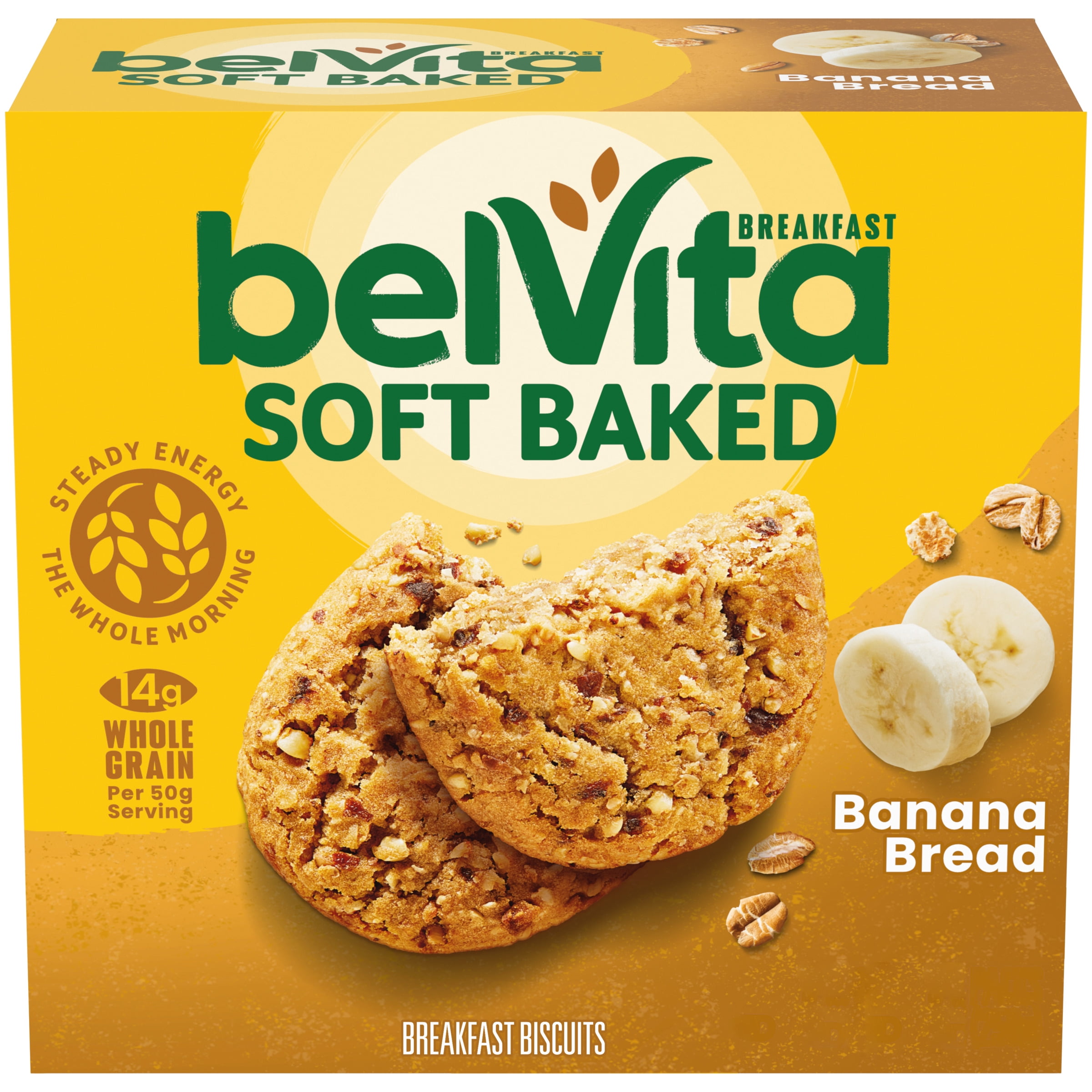 belVita Soft Baked Banana Bread Breakfast Biscuits, 5 Packs (1 Biscuit ...
