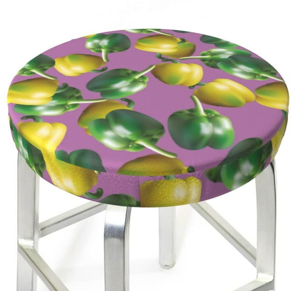bell Pepper yellow green Bar Stool Covers - Stretch Round Seat Covers ...