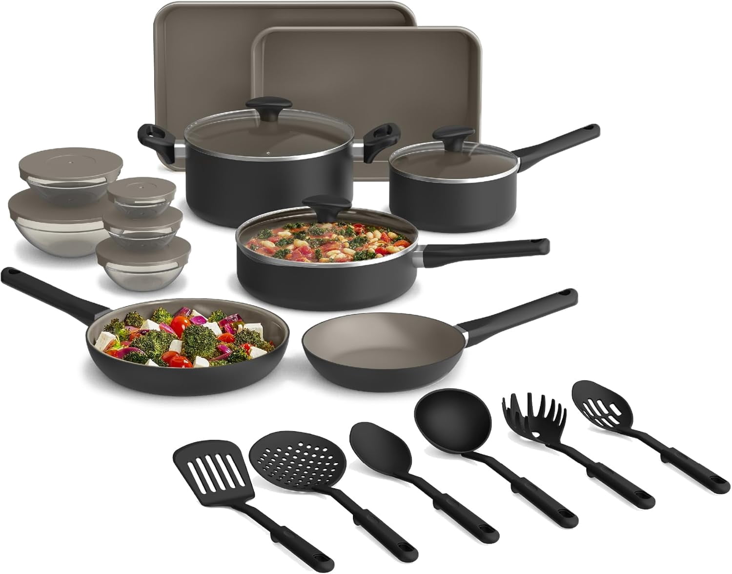 bella 21 Piece Kitchen Set with EverGood™ Ceramic Nonstick Coating ...