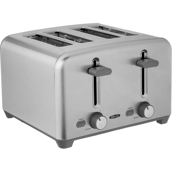 bella Stainless Steel 2 Slice Toaster with Extra Wide Slots & Removable ...