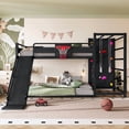 URTR Full Size Metal Loft Bed with Slide and Basketball Hoop, Loft Bed ...