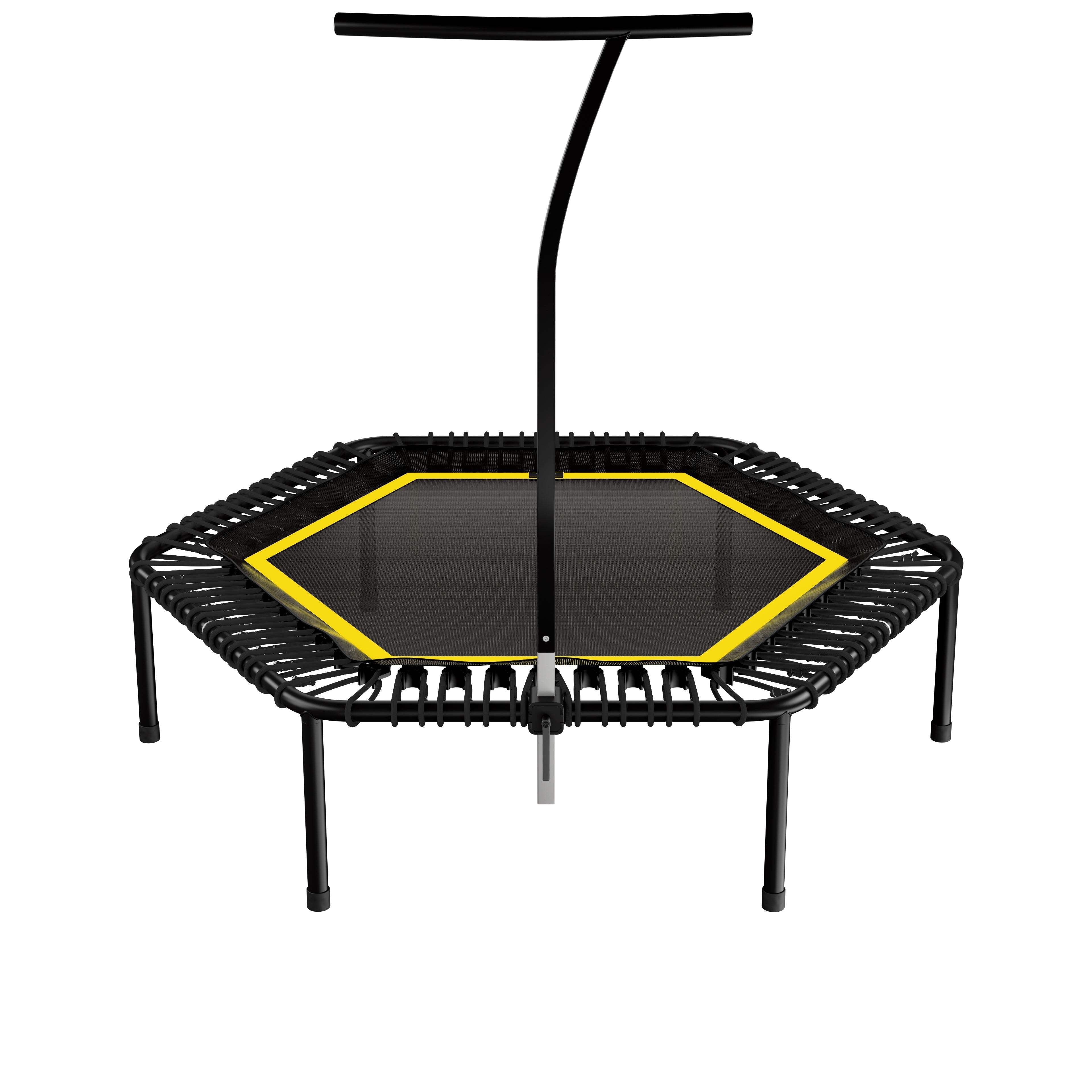bellicon Jumping Fitness Trampoline, 54” Hexagon, Yellow, T-Bar, Screw ...