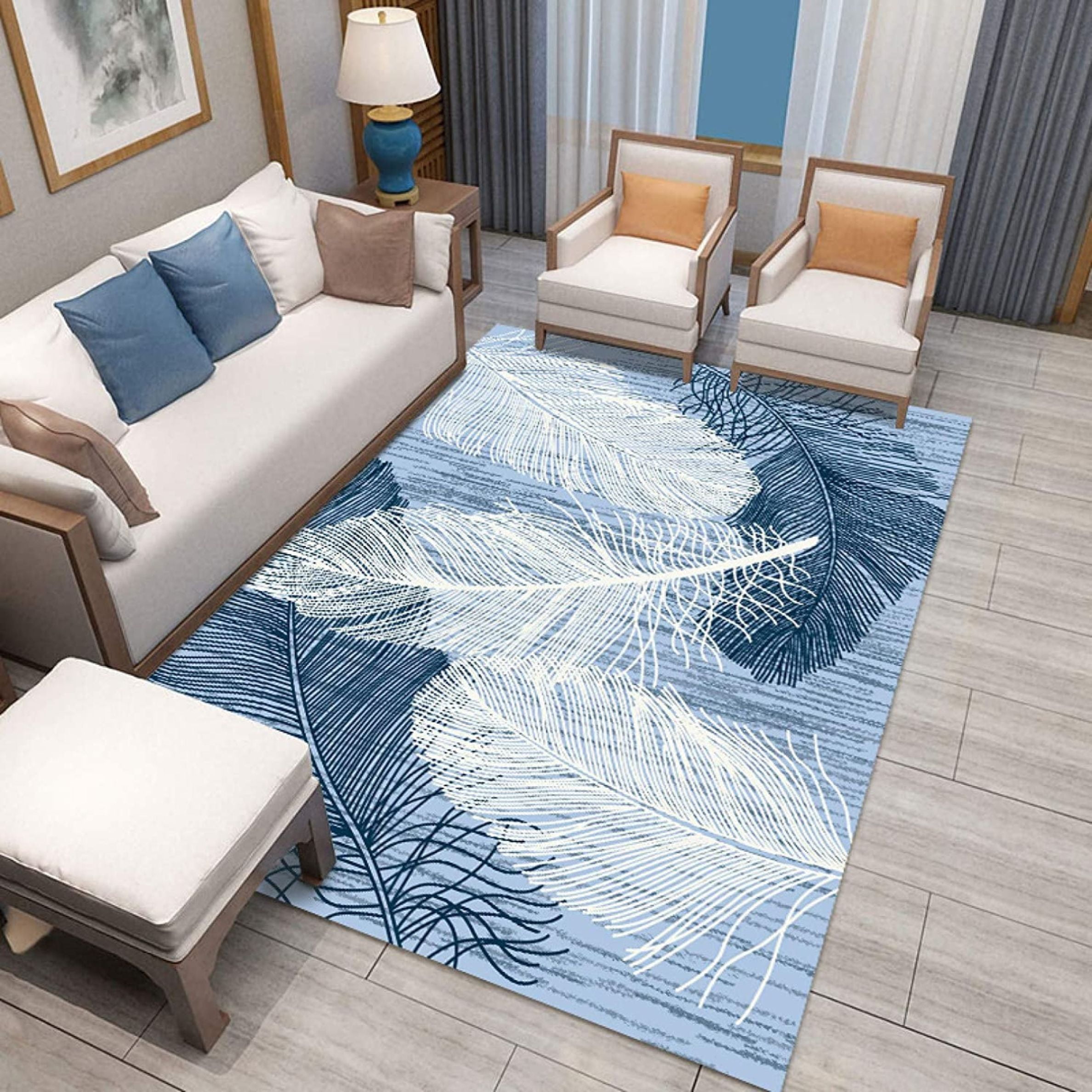 bellolin Washable Area Rug | Non-Slip Carpet for Living Room, Foldable ...