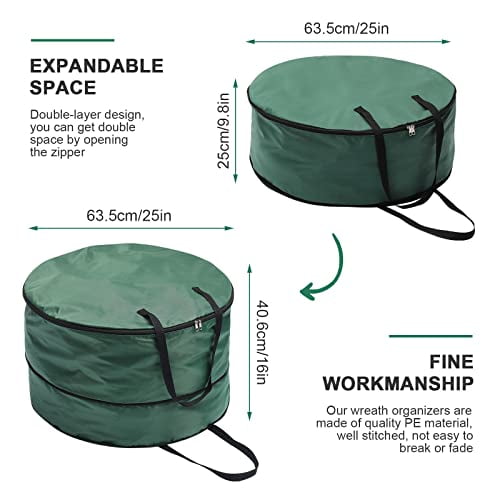 belupai Wreath Storage Container,25/30/36inch Christmas Wreath Storage ...