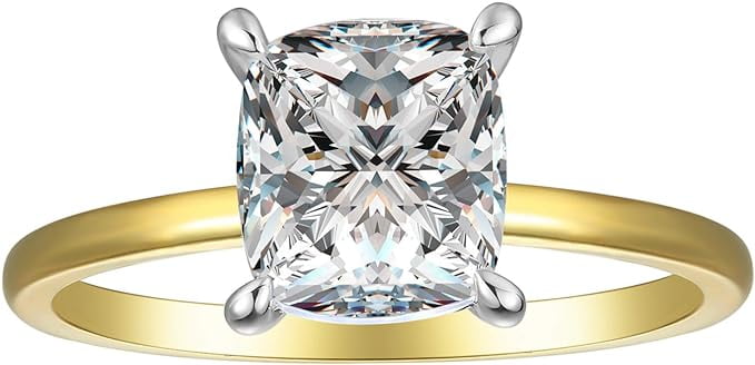 beryl_creation 0.80 Ct Cushion Cut White Diamond Wedding Engagement ...